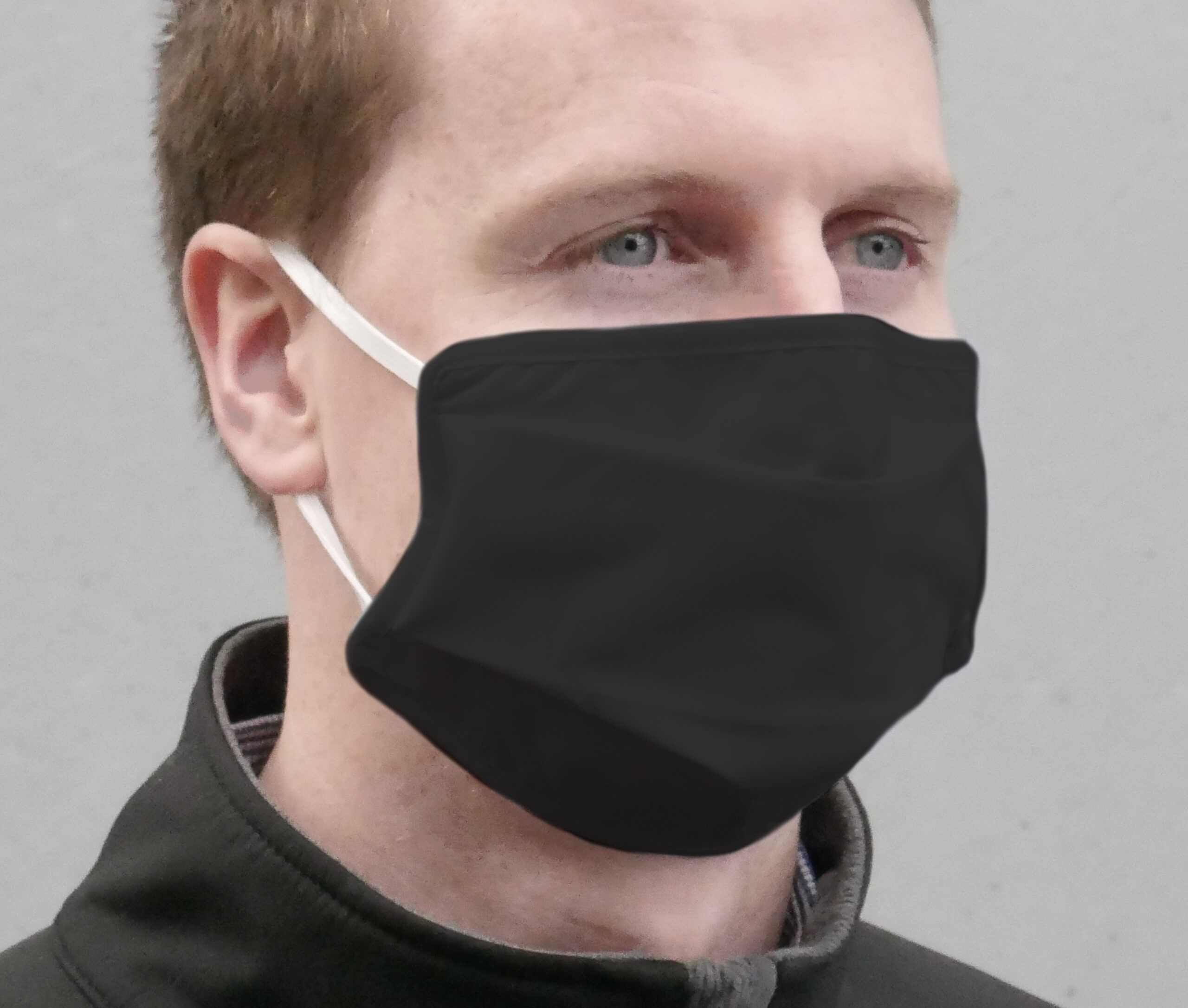 MASK, REUSABLE, Fabric washable. w 170mm Junior BLACK - Medeleq